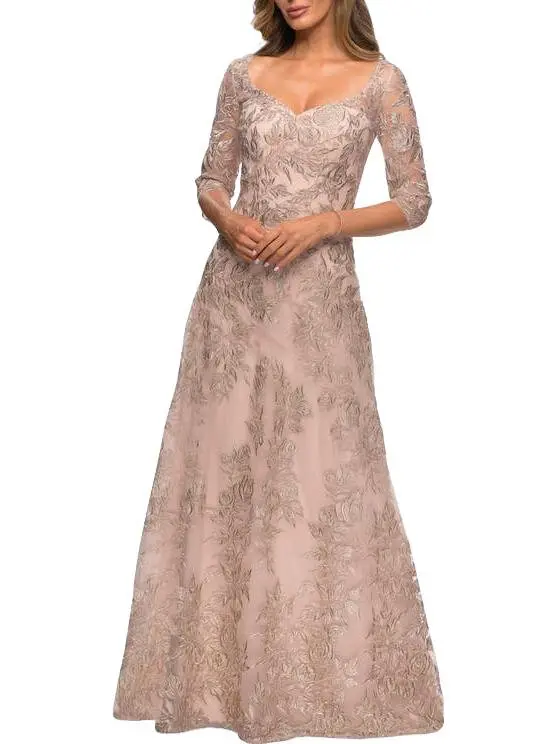 LABOMME Lace A-line Gown - Champagne