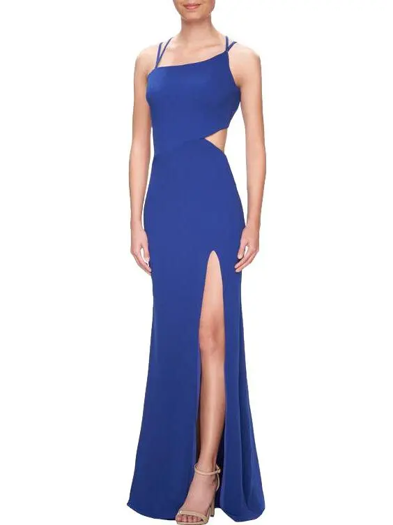 LABOMME Asymmetrical Jersey Prom Dress - Royal Blue