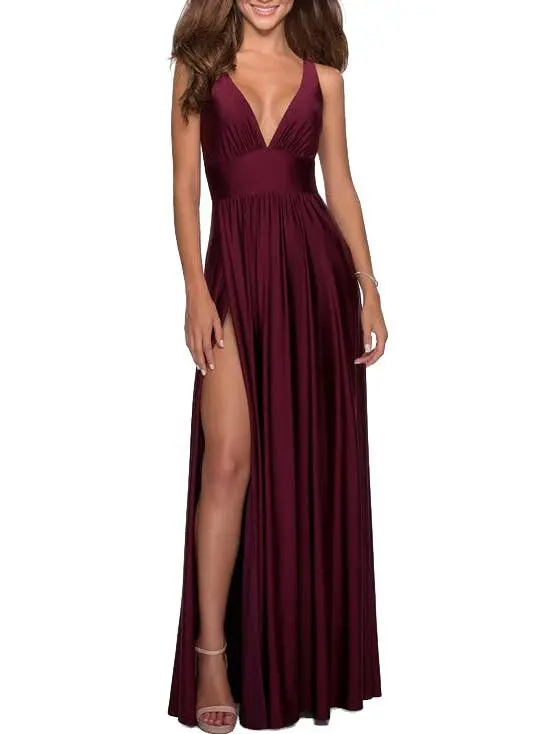 LABOMME Empire Waist Gown - Dark Berry