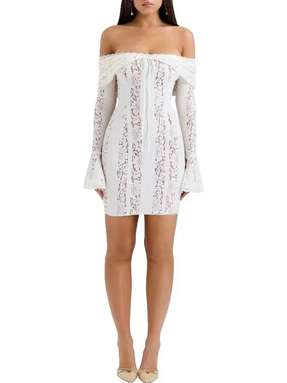 House Of Cb Sadie Lace Mini Dress - Cream