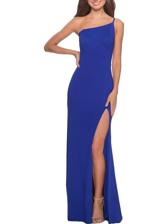LABOMME One-shoulder Column Gown - Royal Blue