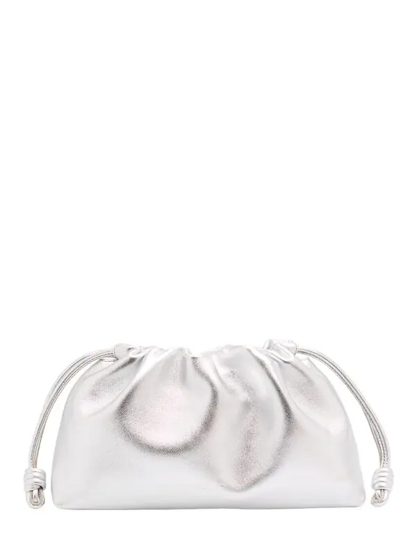 Loewe Flamenco Metallic Leather Shoulder Bag - Silver