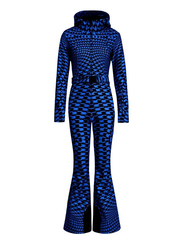Perfect Moment Twisted Houndstooth Tignes Ski Suit - Indigo-twisted-houndstooth