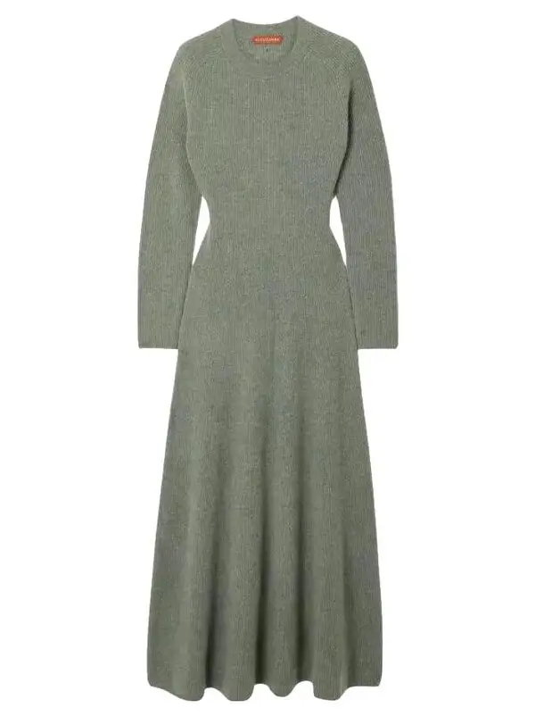Altuzarra Cuddy Ribbed Cashmere Maxi Dress - Green