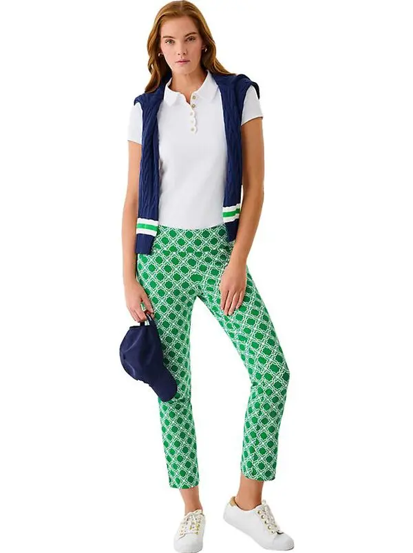 Lilly Pulitzer® Upf 50+ Luxletic 28' Corso Kick Flare Pant - Bamboo Green Boo Green Open Butterfly Pattern