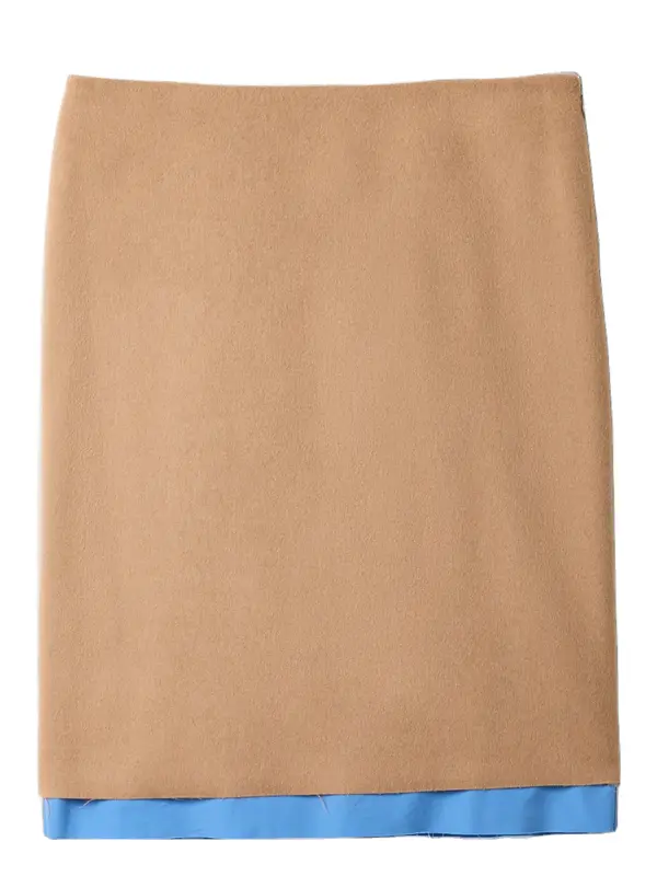 Miu Miu Camel-hair Midi-skirt - Camel Brown