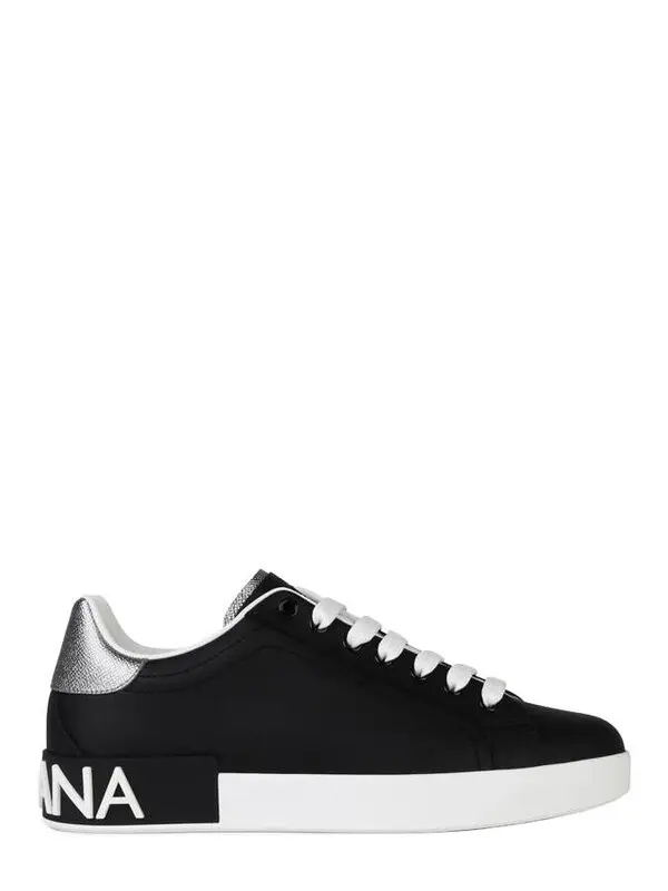 Dolce & Gabbana Portofino Leather Sneakers - Black