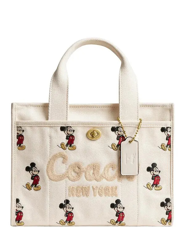 COACH Disney X Cargo Tote Bag 26 With Mickey Mouse - Brass/ivory Multi