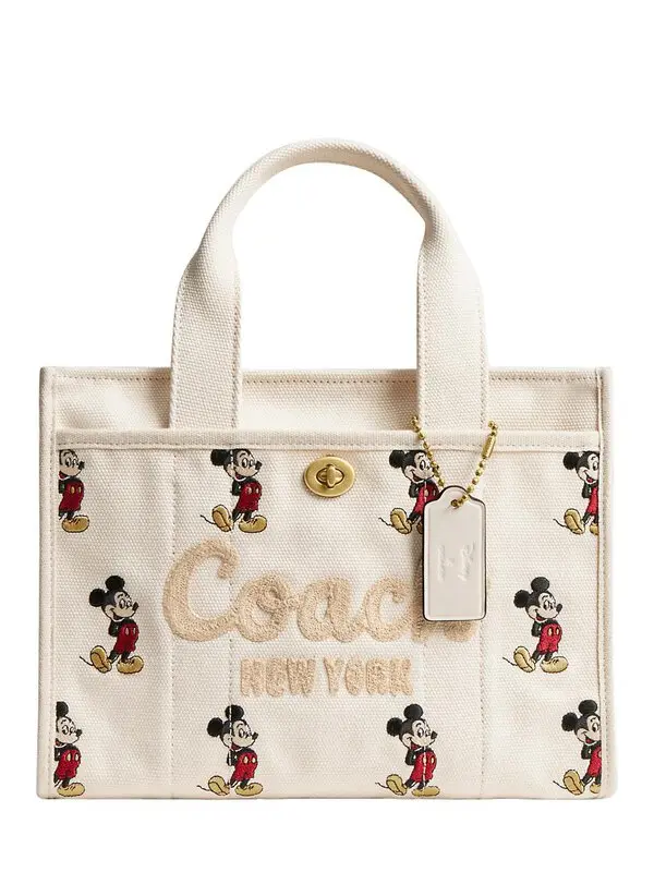 COACH Disney X Cargo Tote Bag 26 With Mickey Mouse - Brass/ivory Multi