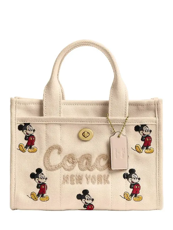 COACH Disney X Cargo Tote Bag 20 With Mickey Mouse Embroidery - Brass/ivory Multi