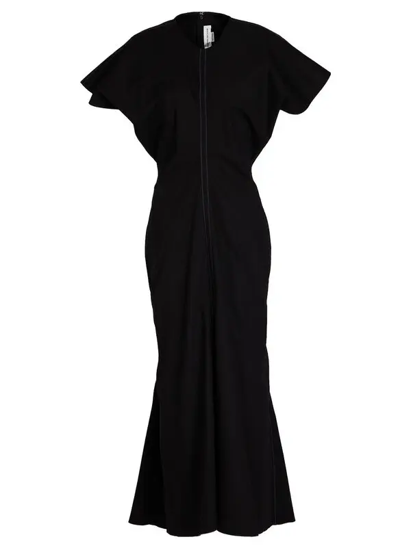 Victoria Beckham Cotton-blend Maxi Dress - Black