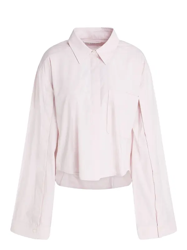 Victoria Beckham Cotton-blend Poplin Shirt - Pastel Pink