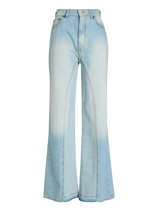 Victoria Beckham High-rise Wide-leg Jeans - Light Denim