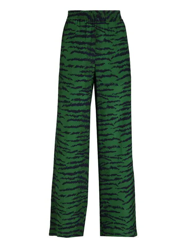 Victoria Beckham Tiger-print Silk Crepe De Chine Wide-leg Pants - Animal Print