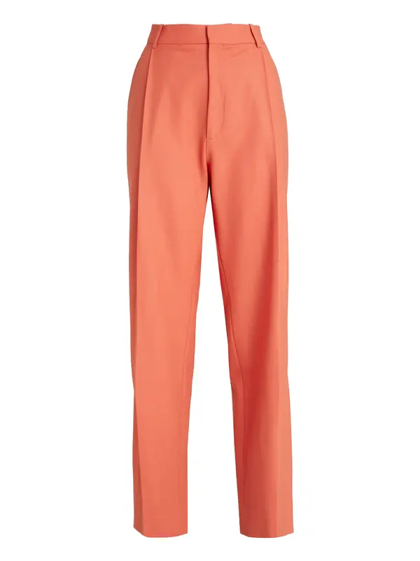 Victoria Beckham Twill Wide-leg Pants - Papaya