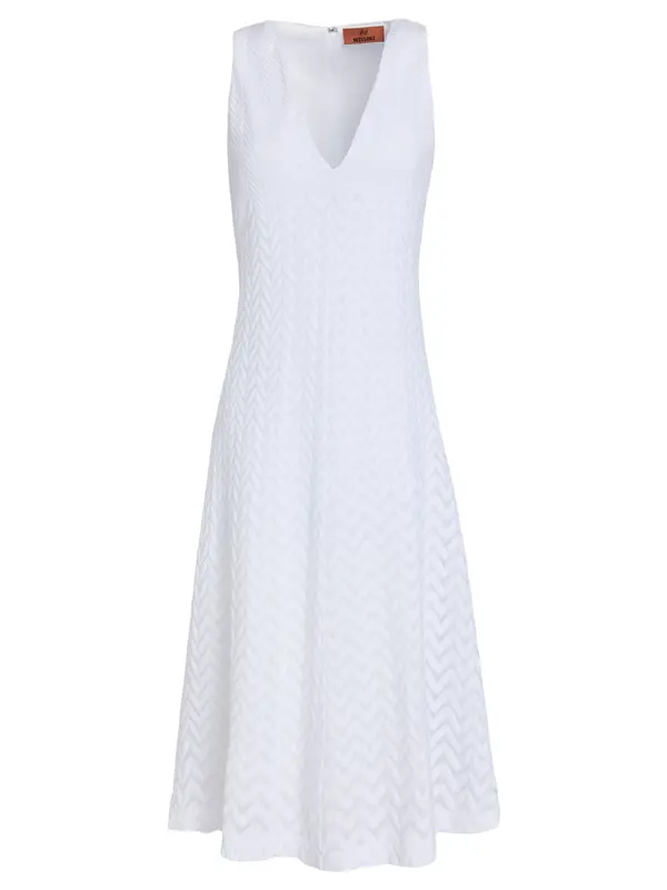 Missoni Crochet-knit Cotton-blend Midi Dress - White