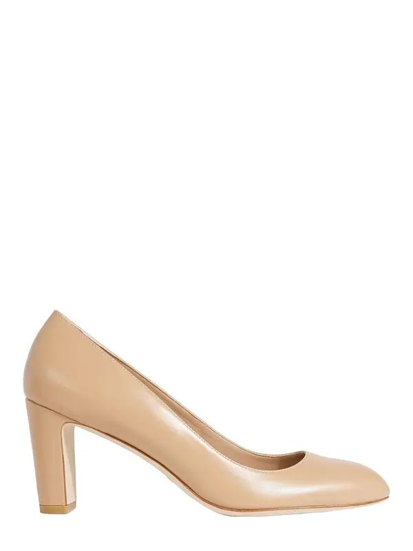 STUART WEITZMAN Vida 75 Leather Pumps - Beige