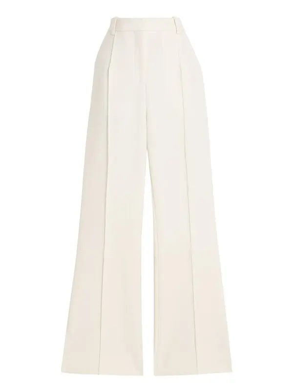 Victoria Beckham Crepe Flared Pants - Ivory