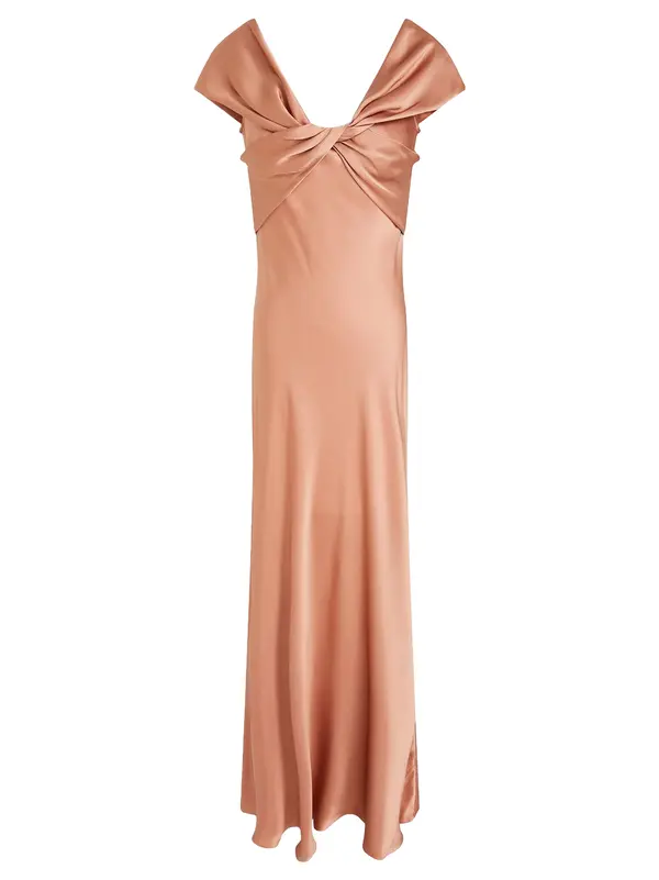 Alberta Ferretti Twisted Satin-crepe Gown - Antique Rose