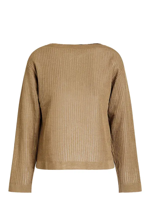Alberta Ferretti Ribbed Linen Top - Sand