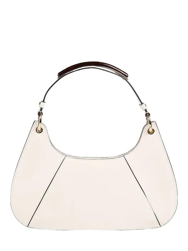 Alberta Ferretti Leather Shoulder Bag - Ivory