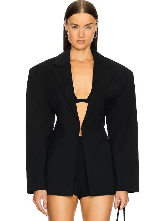 Courtney Zheng Scuba Blazer - Black