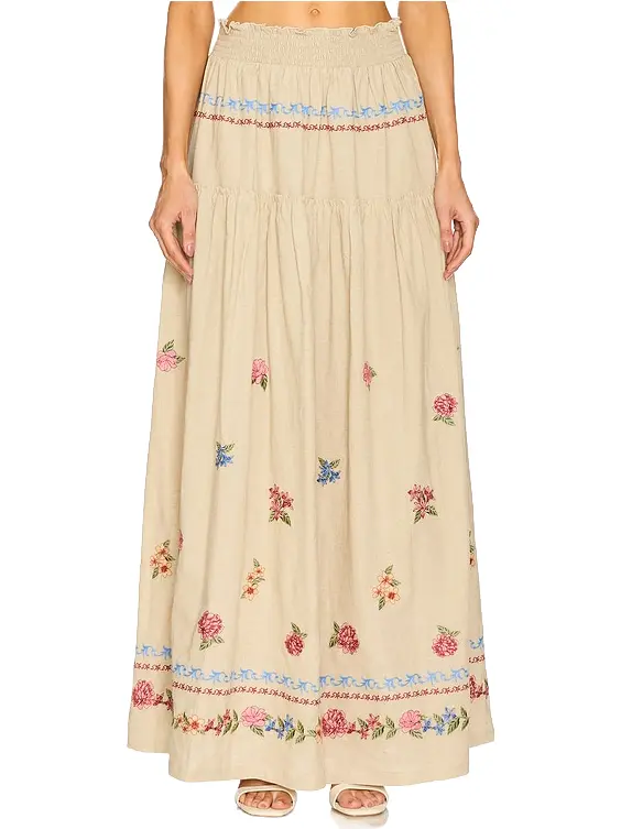 Agua Bendita Jenna Blush Maxi Skirt - Multicolor