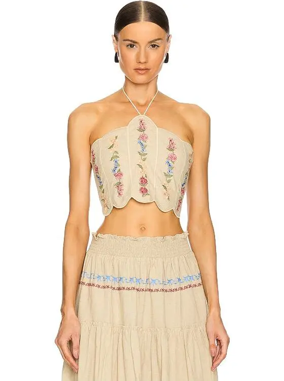Agua Bendita Serenity Blush Halter Top - Multicolor