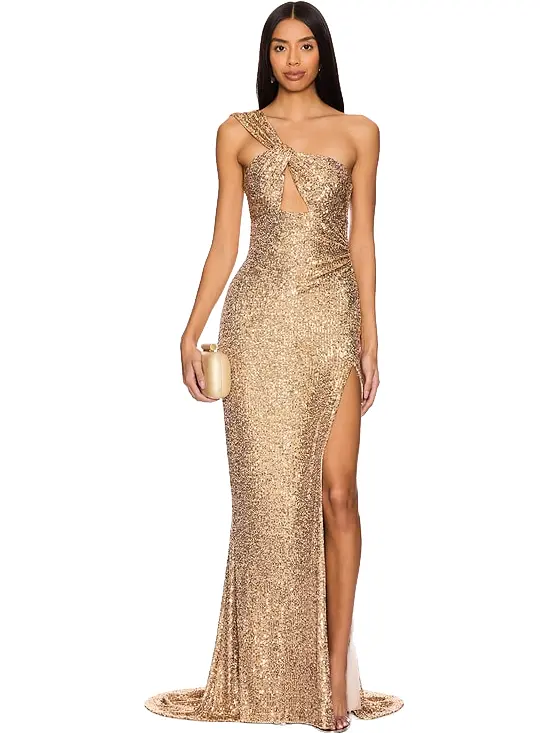 NOOKIE Therese Metallic Gown - Gold