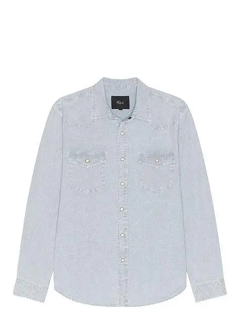 Rails Roy Button Down Shirt In Blue - Sunfaded Indigo