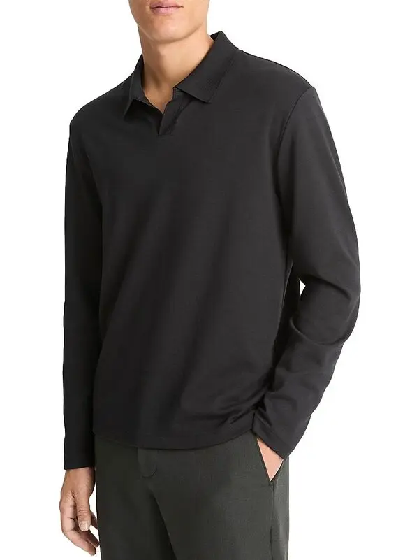 Vince Milano Open Collar Polo - Black