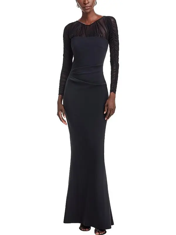 Chiara Boni La Petite Robe Cara Illusion Gown - Black