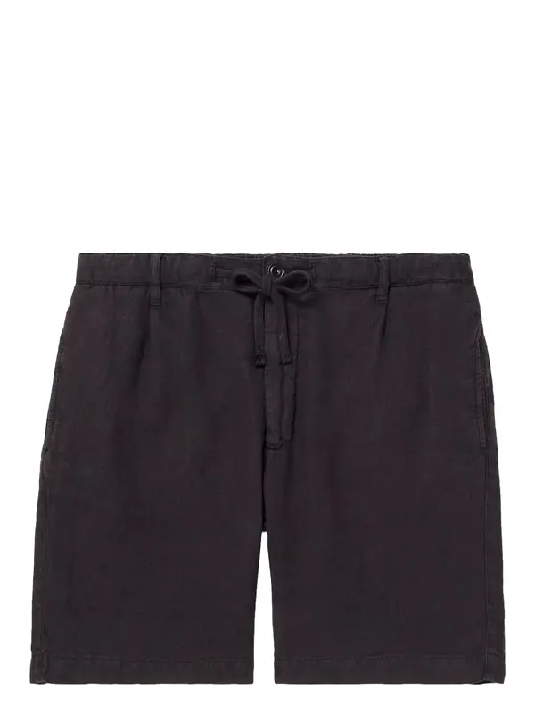 Hartford Tank Straight-leg Linen Shorts - Black