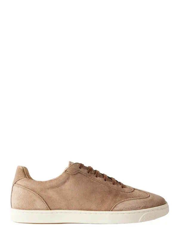 Brunello Cucinelli Coda Di Rondine Suede Sneakers - Brown