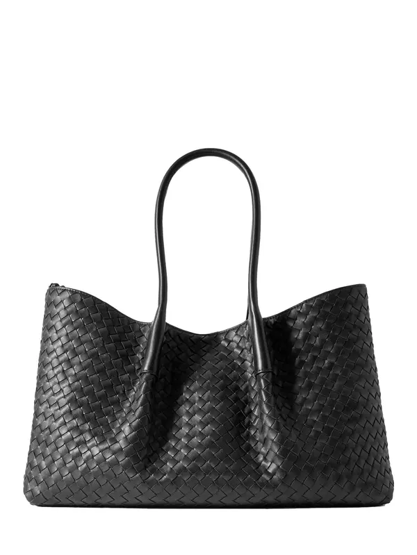 Bottega Veneta Pinacoteca Reversible Intrecciato Leather Tote - Black