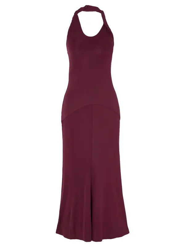 Tove Eleanor Paneled Maxi Dress - Burgundy