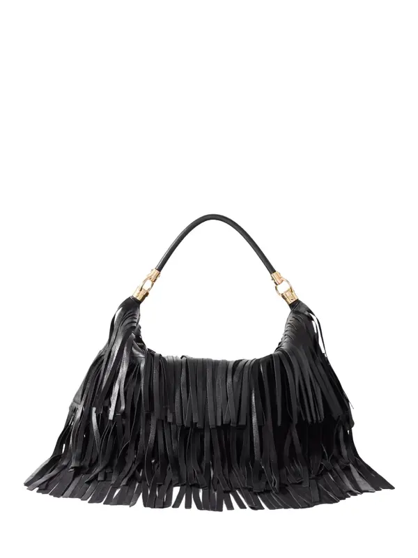 Chloé Fringed Leather Shoulder Bag - Black