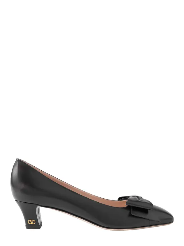 Valentino Garavani Bowow 45 Leather Pumps - Black