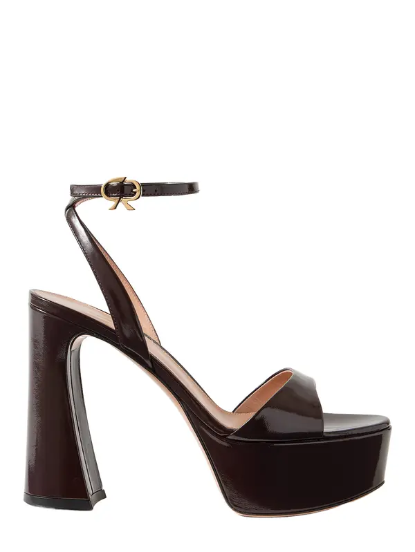 GIANVITO ROSSI Nancy 110 Platform Sandals - Burgundy