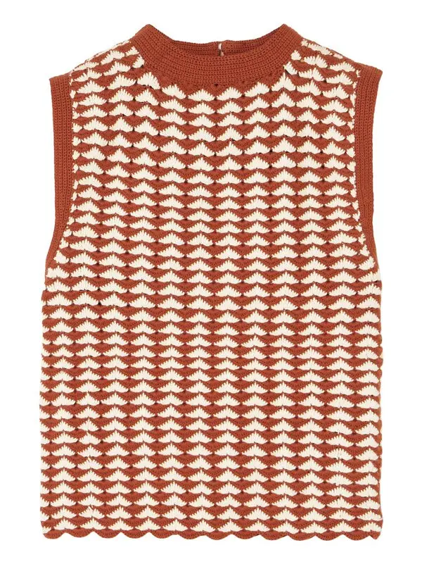 Escvdo Motupe Crocheted Cotton Tank - Red