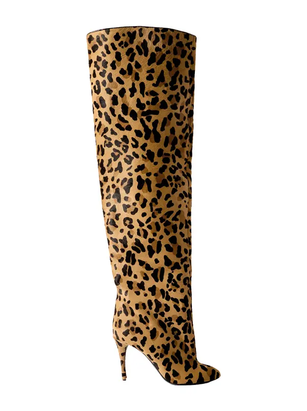 Alaïa Leopard-print Calf Hair Over-the-knee Boots - Animal Print