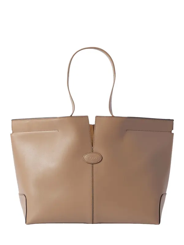 TOD'S Shopping Medium Leather Tote - Neutrals
