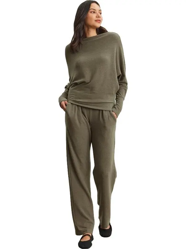 Velvet By Graham & Spencer Eilya Straight-leg Knit Sweatpants - Brown