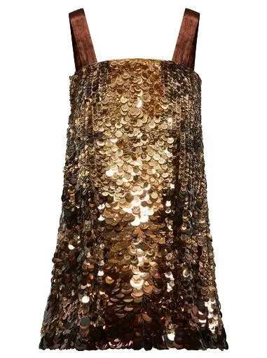 Oscar De La Renta Ombre Paillette Cocktail Dress - Gold