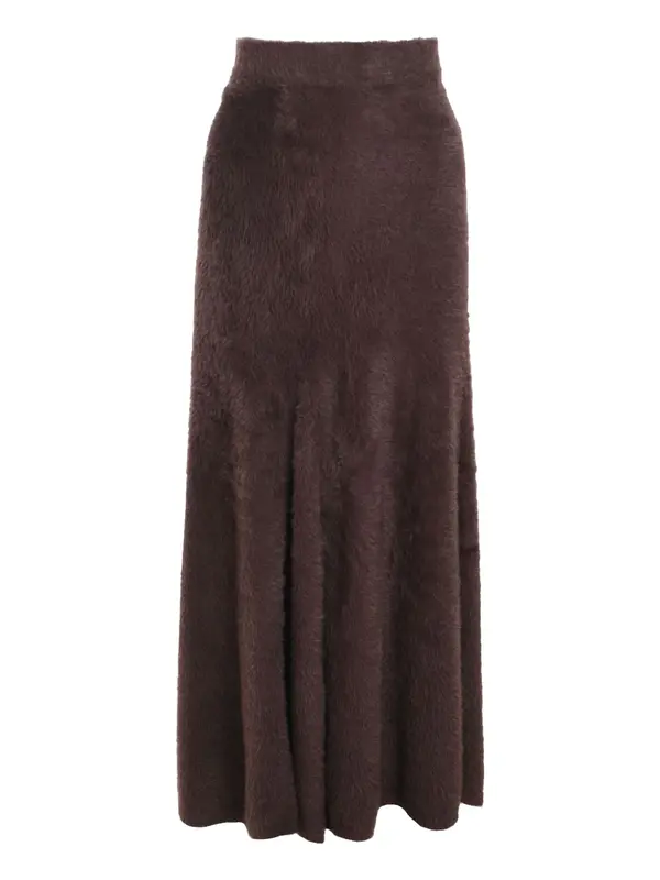 Helmut Lang Knitted Maxi Skirt - Brown