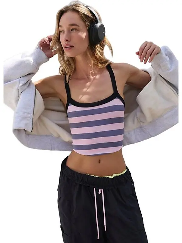 Free People All Clear Striped Cami - Graphite Combo