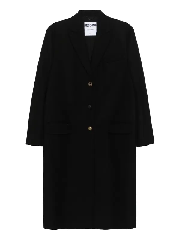Moschino Single-breasted Tailored Coat - Black