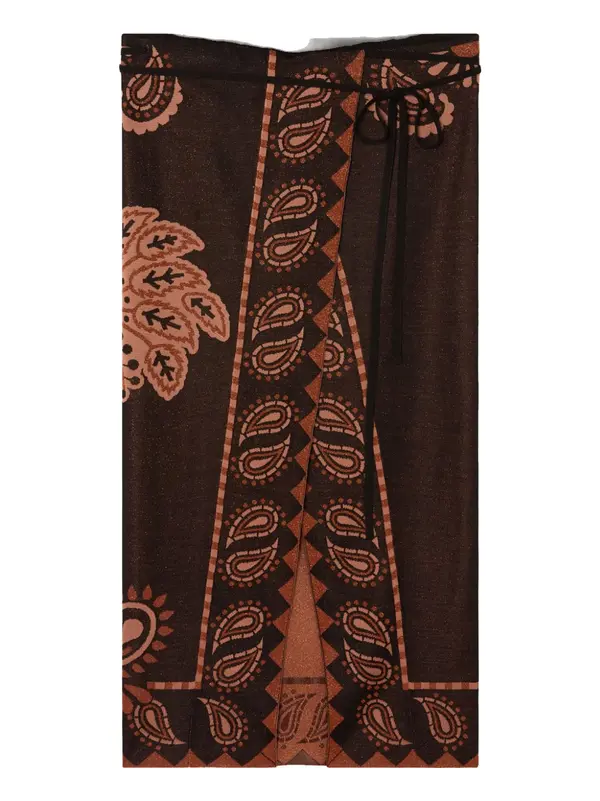Alanui Wild Wonder Maxi Skirt - Brown