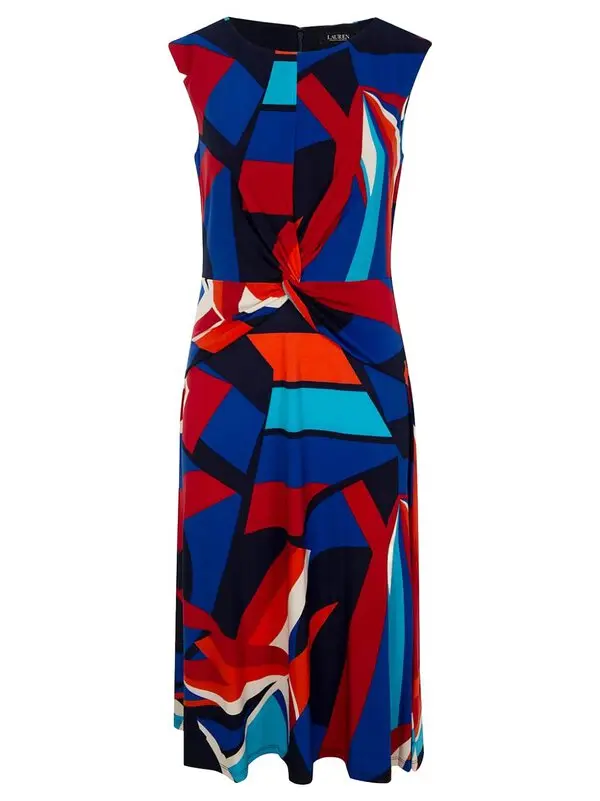 Ralph Lauren Patterned Midi Dress - Blue