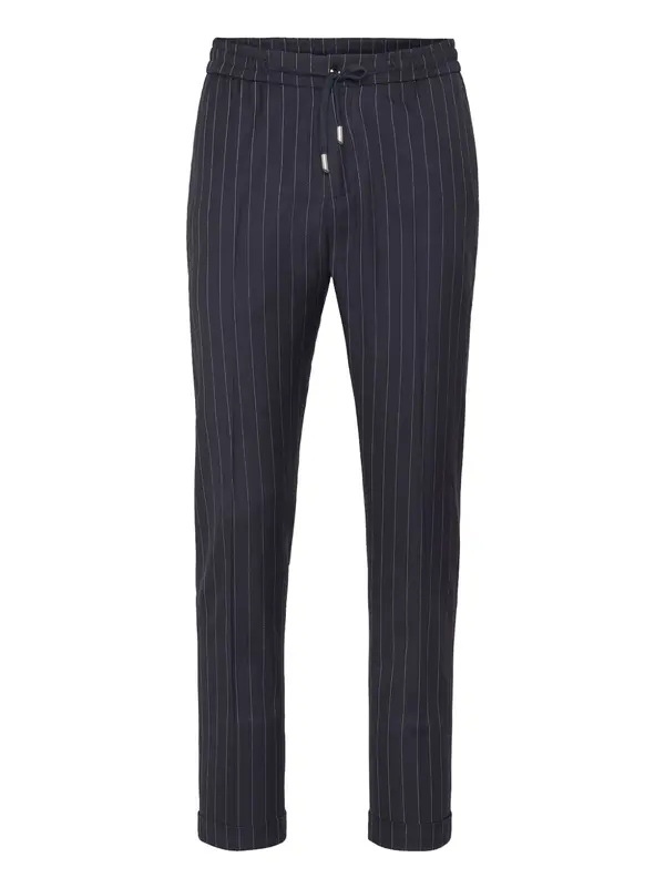 BILLIONAIRE Pinstriped Wool Trousers - Blue